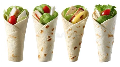 A Culinary Delight Assorted Burritos With Fresh And Flavorful Toppings