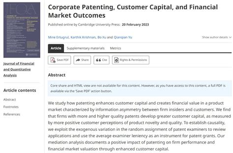 Can Patents Boost Consumer Perception And Increase Corporate Value Find Out In Our Latest Paper