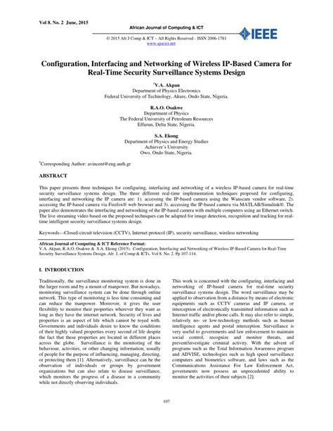 Pdf Configuration Interfacing And Networking Of Wireless Ip Based