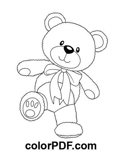 Oso De Peluche Con Lazo Dibujos Para Colorear Y Libros En Pdf