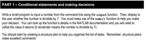 Solved Part 1 Conditional Statements And Making Decisions