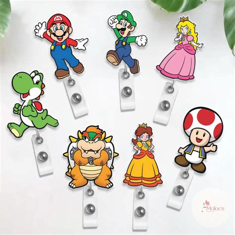 All Characters Super Mario Badge Reel Mario Luigi Princess Peach