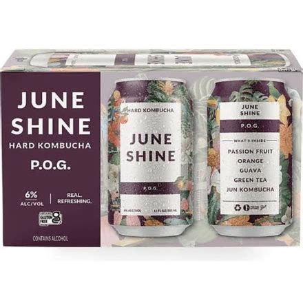 Juneshine Hard Kombucha Pog 6 Pack 12oz Cans The Liquor Bros