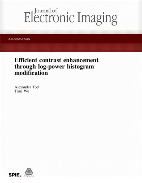 Pdf Efficient Contrast Enhancement Through Log Power Histogram Modification