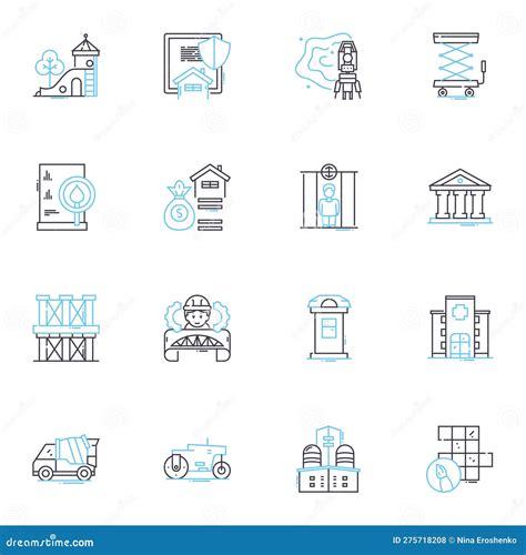 Urban Planning Linear Icons Set Infrastructure Architecture Zoning