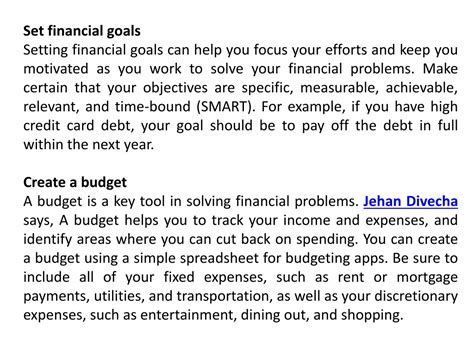 Ppt Jehan Divecha Financial Problem Solving Strategies Powerpoint