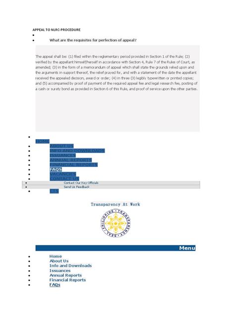 Appeal To Nlrc Procedure Pdf Arbitration Strike Action