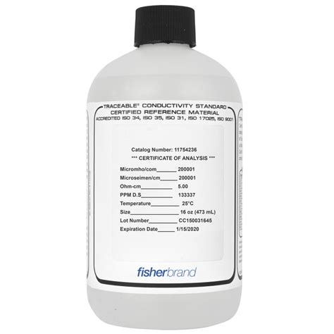 Traceable™ Conductivity Calibration Standards Certified Reference Material Crm Nist Tested