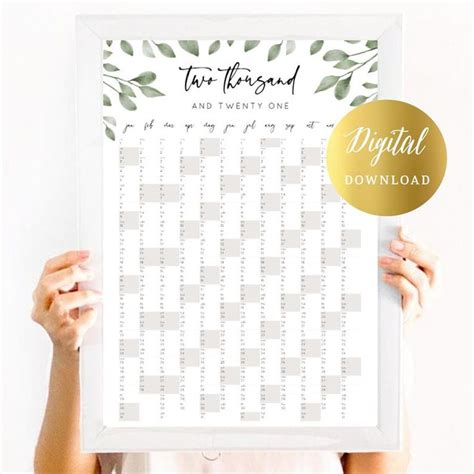 Yearly Planner Printable Planner Wall Planner