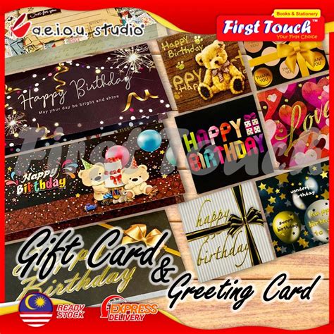 Happy Birthday Card Greeting Wishing Card Kad Selamat Hari Jadi Hot Stamping Bouquet Message