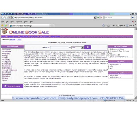 Online Book Sale Portal Aspnet C Sql Server Download Project