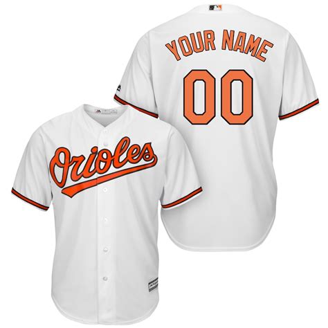Majestic Baltimore Orioles White Cool Base Custom Jersey