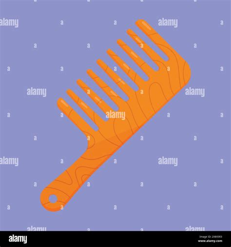 Hair Comb Vector Icon Wooden Hair Comb Illustration Wooden Hair Comb