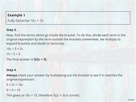 Factorising Single Brackets Presentationpptx Sports
