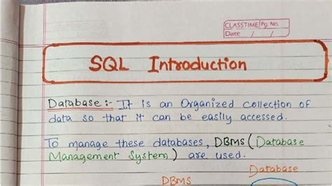 Sql Handwritten Notes Introduction To Database Concepts Studocu