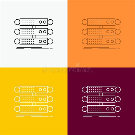Server Structure Rack Database Data Icon Over Various Background