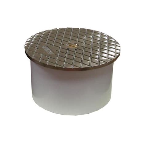 Jones Stephens 4 In Pvc Inside Pipe Fit Cleanout With 4 1 2 In Nickel Bronze Round Cover