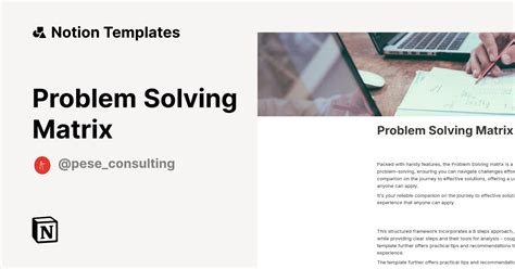 problem solving matrix template notion marketplace