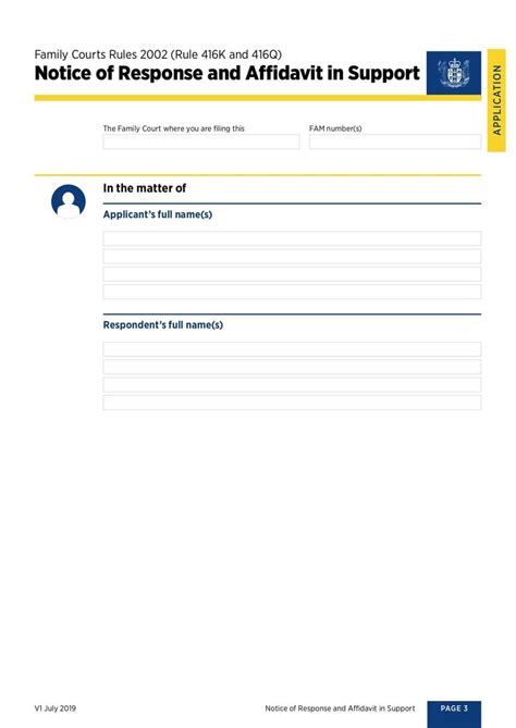 Notice Of Response And Affidavit In Support Form Fill And Sign Online