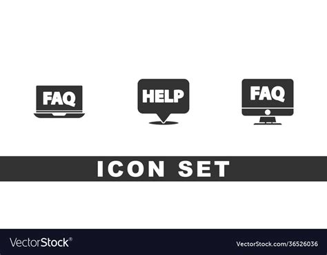 Set Laptop And Faq Speech Bubble With Text Help Vector Image