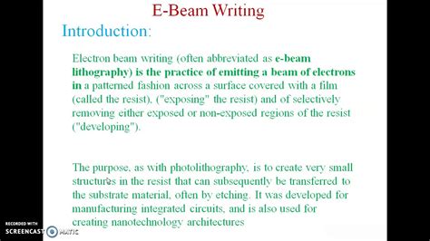 E Beam Writing Youtube