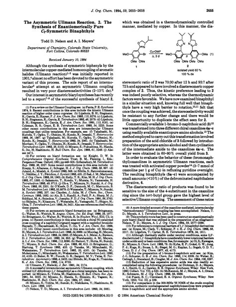 The Asymmetric Ullmann Reaction 2 The Synthesis Of Enantiomerically Pure C2 Symmetric