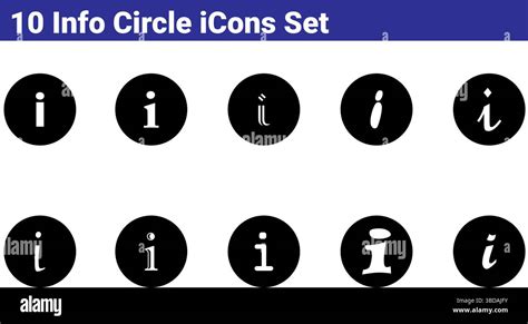 Set Of 10 Info Circle Icons Vector Illustration Stock Vector Image