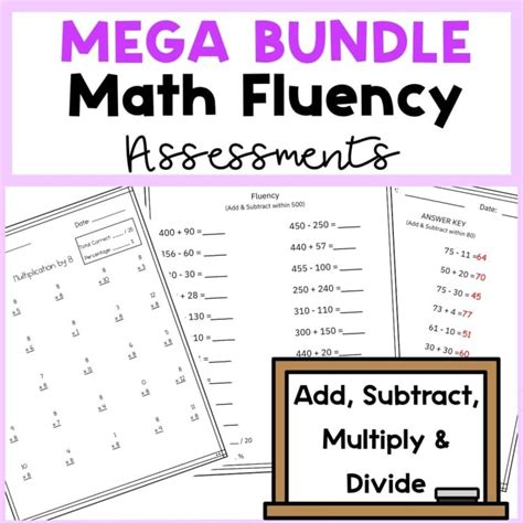 Ultimate Math Fluency Assessment Bundle Add Subtract Multiply Divide