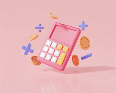 Premium Photo Pink Calculator With Plus Minus Multiplication Number