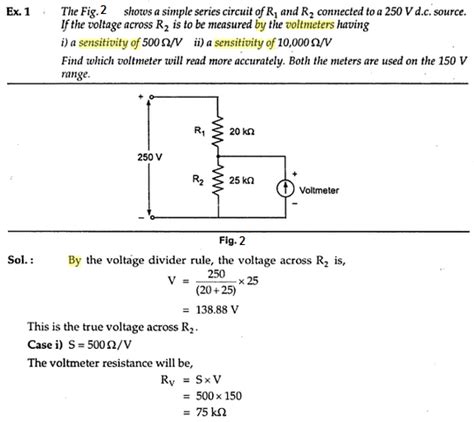 Sensitivity Of Voltmeters