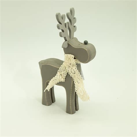 Renna In Legno 17xh28 Cm Bianco Hands Collection In Vendita Online