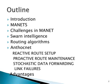 anthocnet hybrid routing algorithm for manet using swarm technology ppt