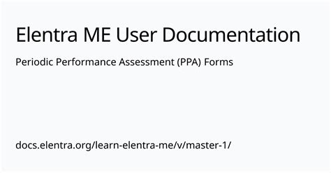 periodic performance assessment ppa forms elentra me user documentation