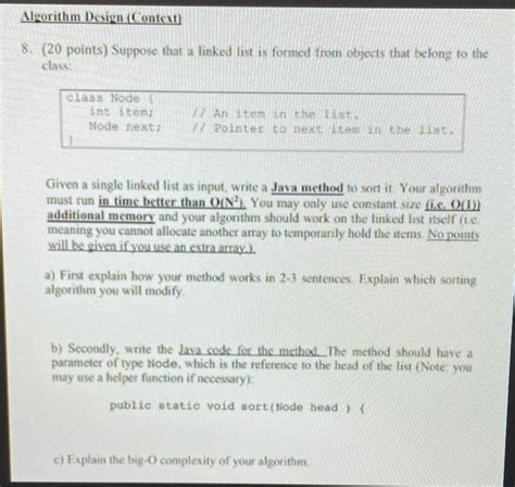 Solved Algorithm Design Context 8 20 Points Suppose That