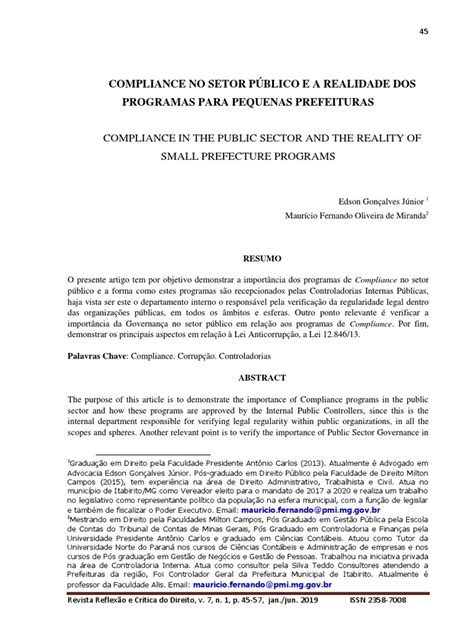 Compliance No Setor Público Pdf Governança Administração Pública