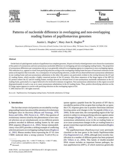 Pdf Patterns Of Nucleotide Difference In Overlapping And Non