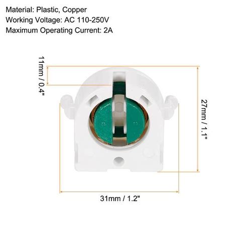 6pcs Non Shunted T8 Lamp Holder Socket Led Fluorescent Light Socket White Green White Green