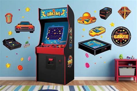 Premium Photo Retro Arcade Game Room Wall Decals