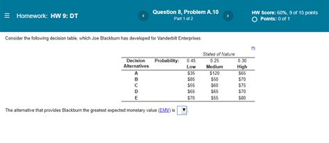Solved Homework Hw 9 Dt Question 8 Problem A 10 Part 1