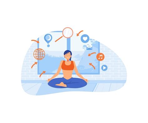 Premium Vector Information Overload Concept Dome Filter Protects The Girl From Unnecessary