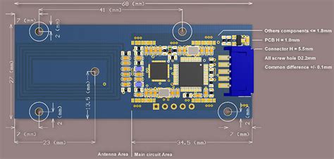 Non Contact Iso14443a Iso15693 Card Module Hf Multi Protocol Smart