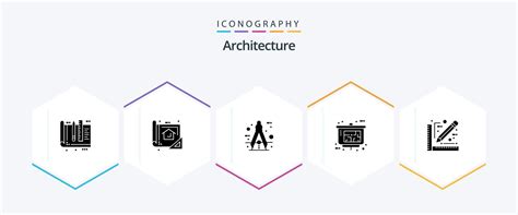 Architecture 25 Glyph Icon Pack Including Property Presentation