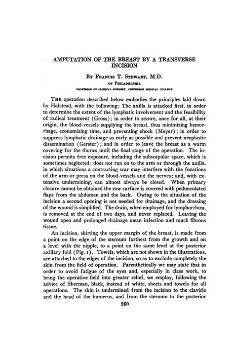 Amputation Of The Breast By A Transverse Incision Pmc