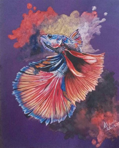 How To Draw Fish In Water Colour Fish Drawings Painting Beautiful