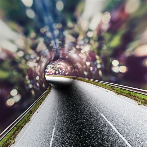 Premium Photo Blur Bokeh Road Mixed Media 3d Rendering
