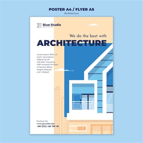 Free Psd Flat Design Architecture Template