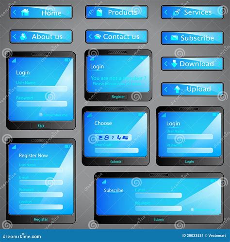 Web Form Template Stock Vector Illustration Of Media 20033531