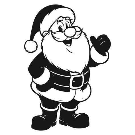 Free Cute Santa Claus Svg Black And White Svg Vector File For Laser