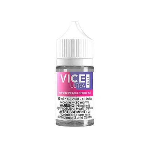 Vice Ultra 30 Ml Salt Poppin Peach Berry Prime Vape