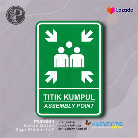 Stiker Safety Sign K3 Rambu Titik Kumpulassembly Point Sticker Vinyl
